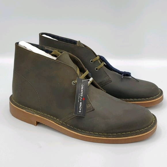 Clarks | Shoes | New Clarks Bushacre 2 Olive Oily Leather Chukka Boots ...